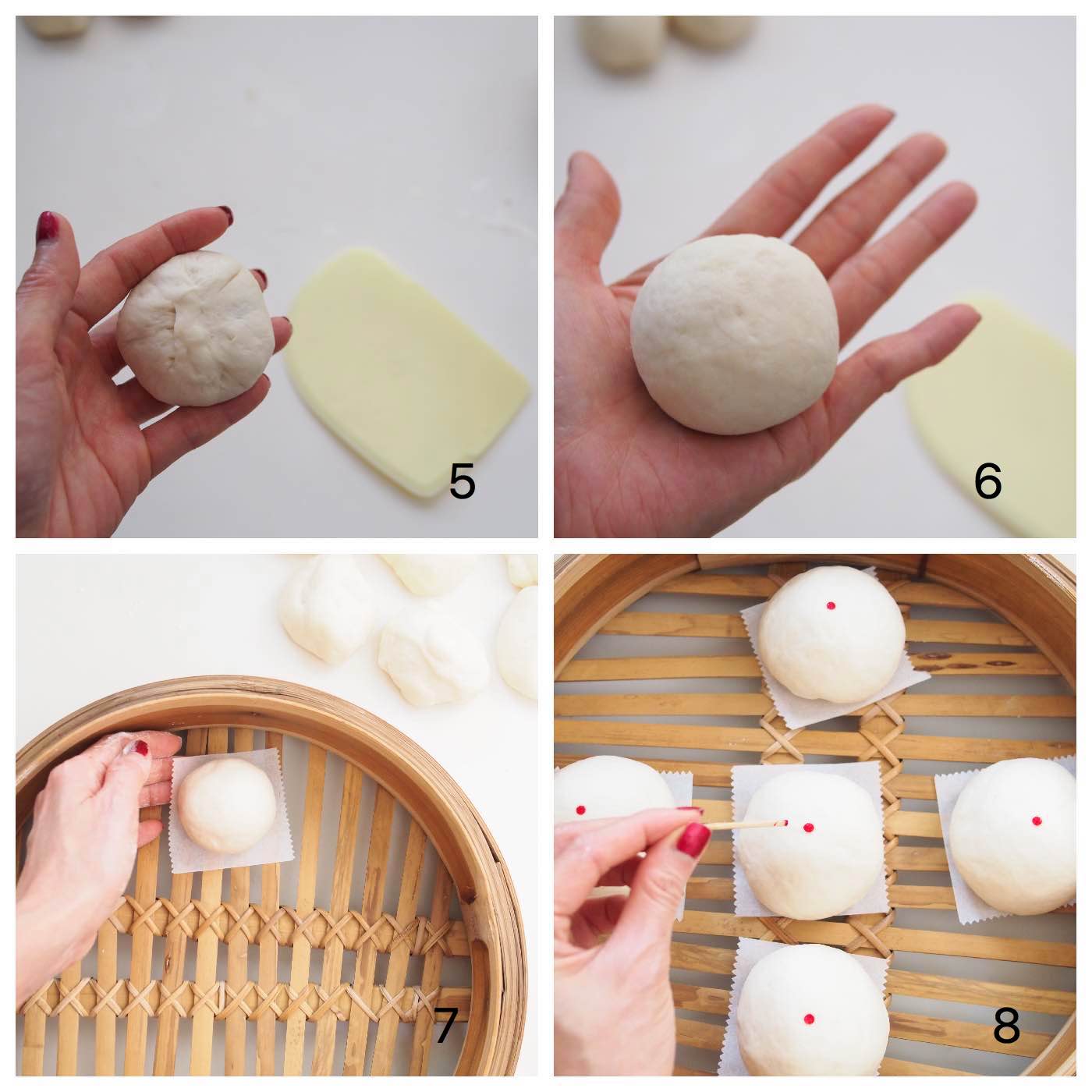 Tau Sar Pau (Steamed Red Bean Buns) - BAKE WITH PAWS
