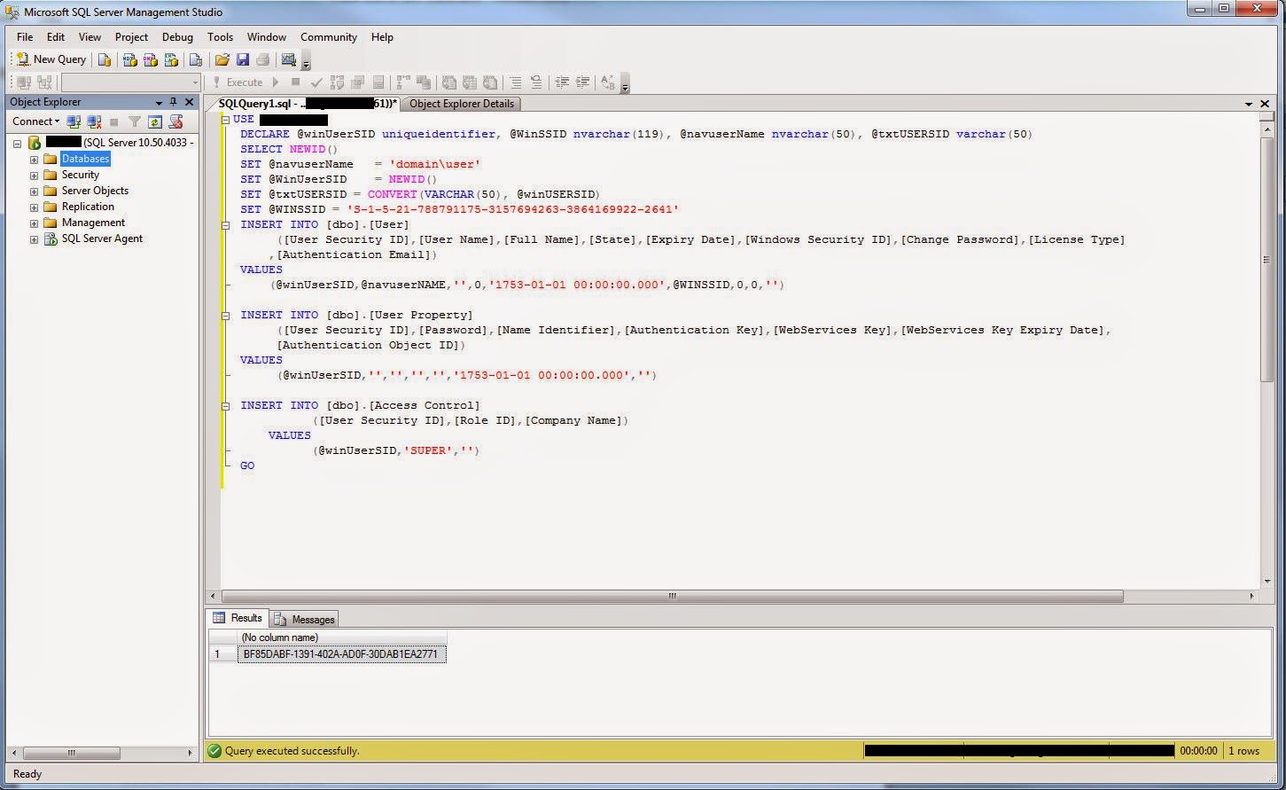 Dynamics NAV: Add New User to Dynamics NAV 2013 from SQL Server