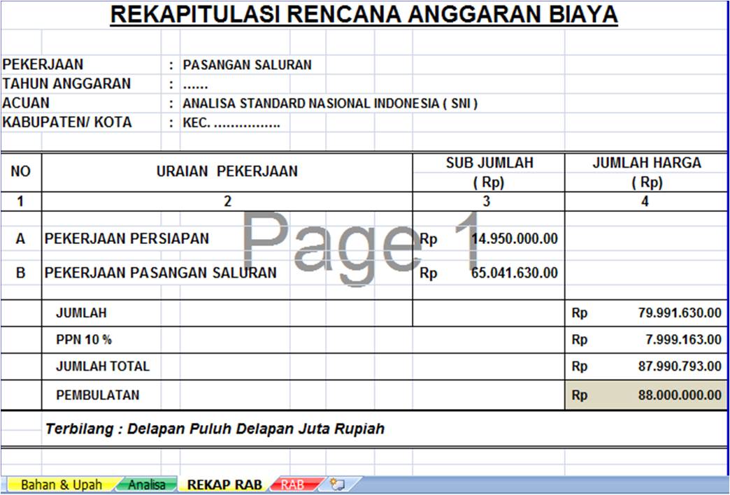 Menghitung Rencana Anggaran Biaya Proyek