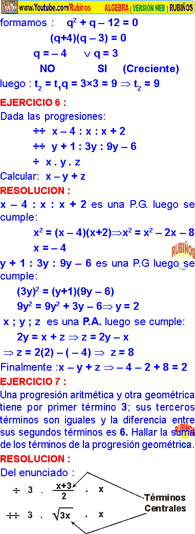 PROGRESIONES GEOMETRICAS EJERCICIOS RESUELTOS Y PARA RESOLVER PDF