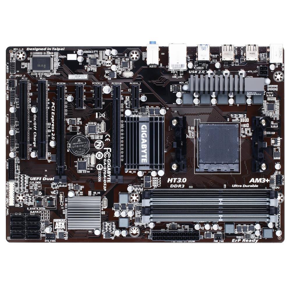 Gigabyte GA-970A-DS3P com AMD 970/SB950 Placa-mãe - ATX - Socket AM3 ...