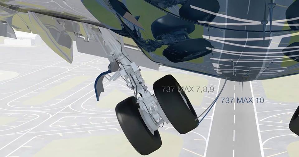 My Aviation Book: Boeing 737-10 modified landing gear