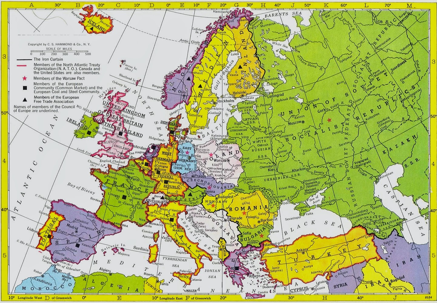 Storia dell'Anno 1961: Mappa politica dell'Europa nel 1961