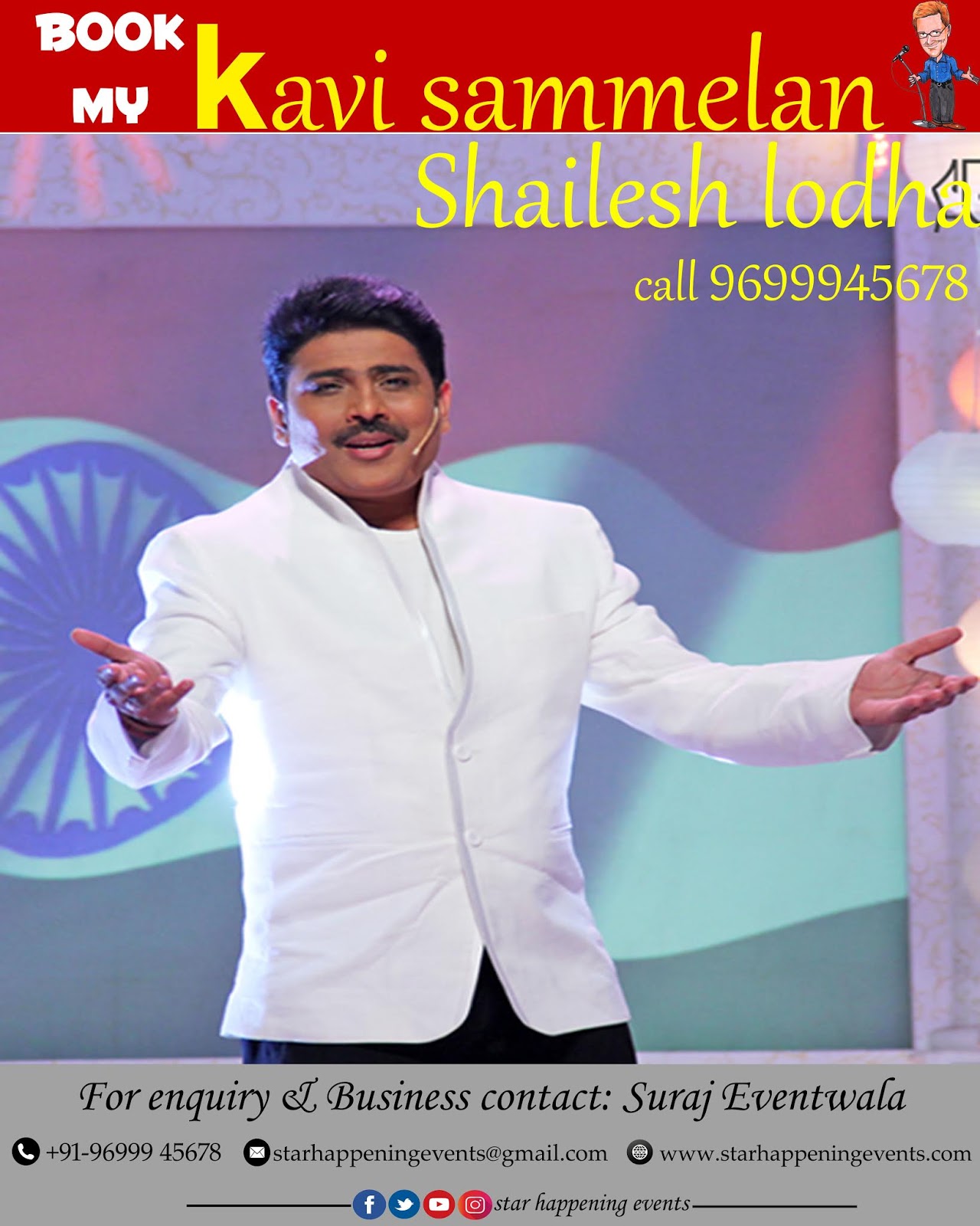 Shailesh lodha– Hasya Kavi call/Contact 9699945678/9870046698