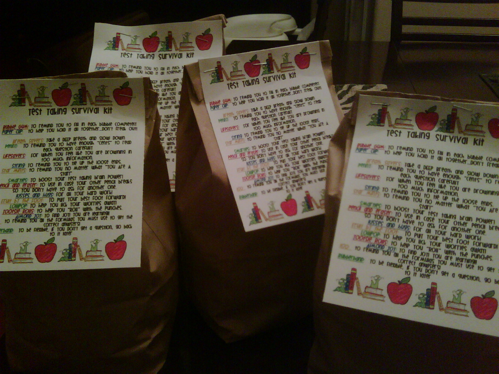 Livin' Life Patino Style!: Test Taking SuRvIvAl KiTs for the kiddos:)