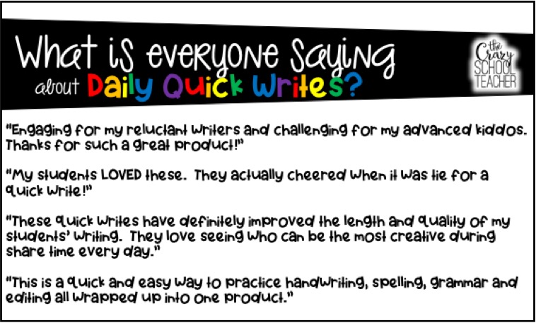 Daily Quick Writes - The Crazy Schoolteacher