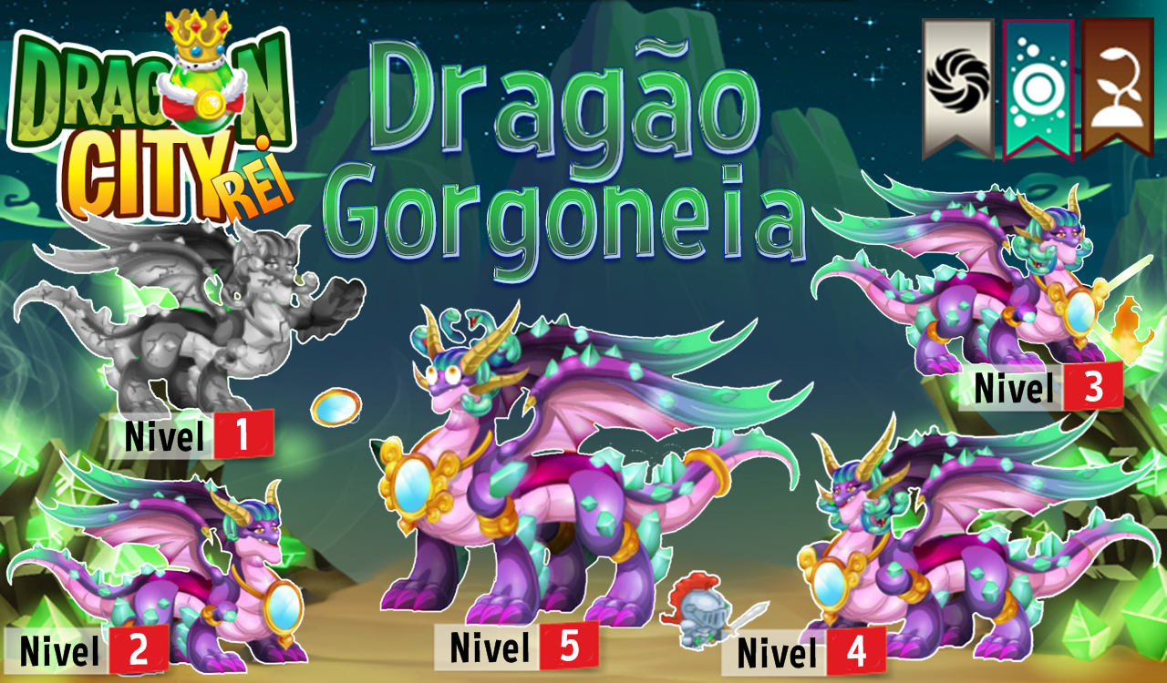 Dragão Gorgoneia - Mundo Antigo | Dragon City Rei