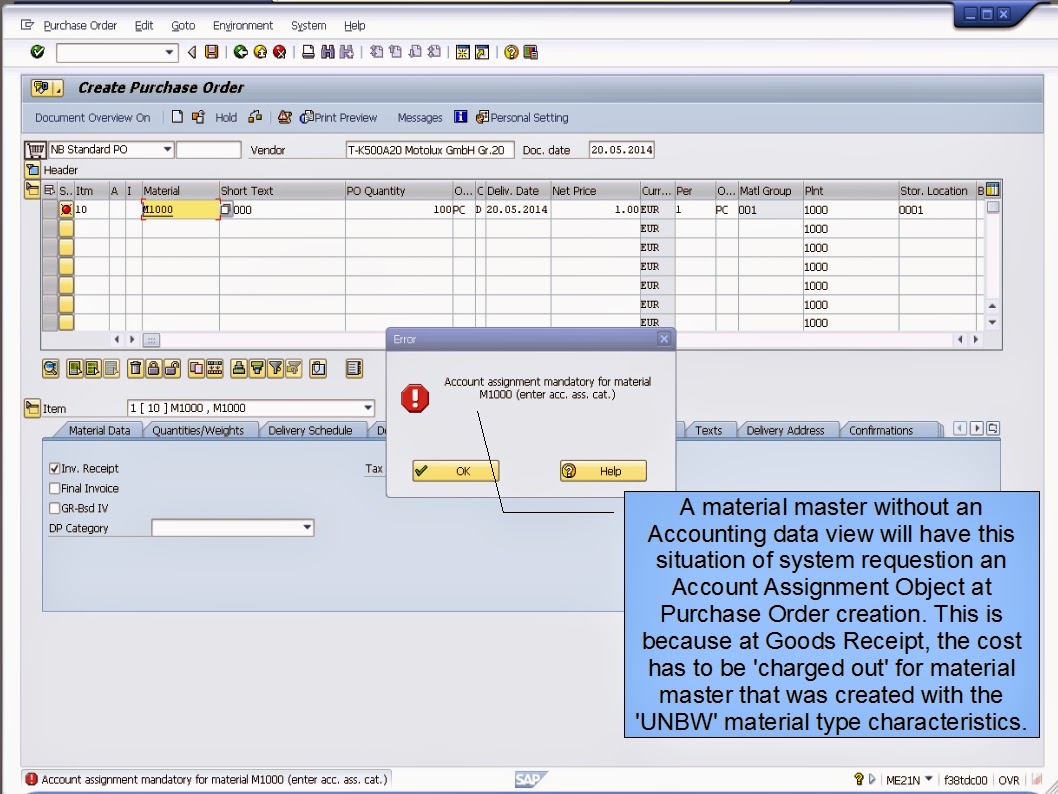 青蛙SAP分享 Froggy's SAP sharing: Material Type UNBW (Non-Valuted Material)