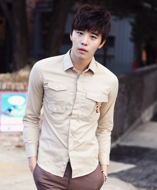 [Jogun Shop] Basic Slim Solid Shirt with Chest Pockets | KSTYLICK ...