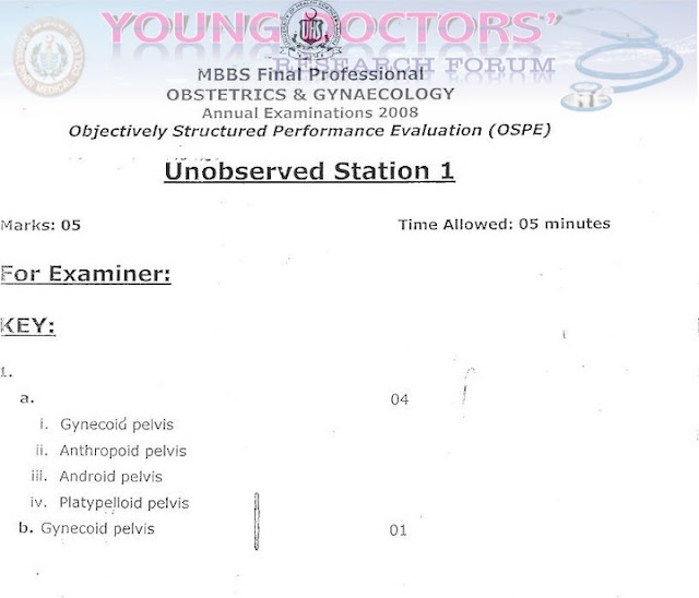 Solved Gynecology and Obstetrics OSPE by UHS - Set 2 ~ YOUNG DOCTORS' RESEARCH FORUM