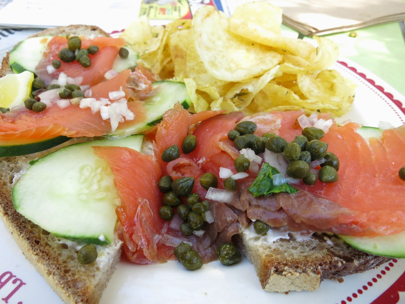 pieces of m: Smoked Salmon + Mascarpone Cheese + Cucumber + Capers On ...