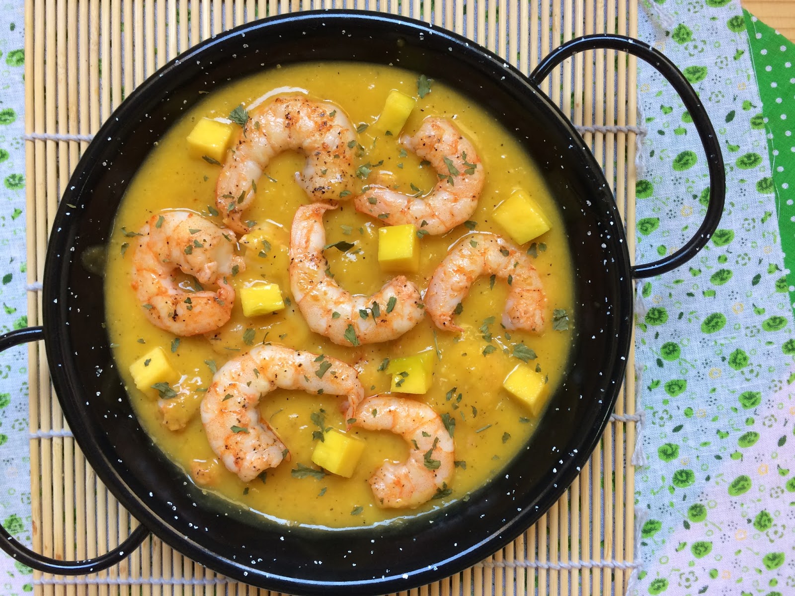 Camarones en salsa agridulce de mango. Viaje entre Sabores