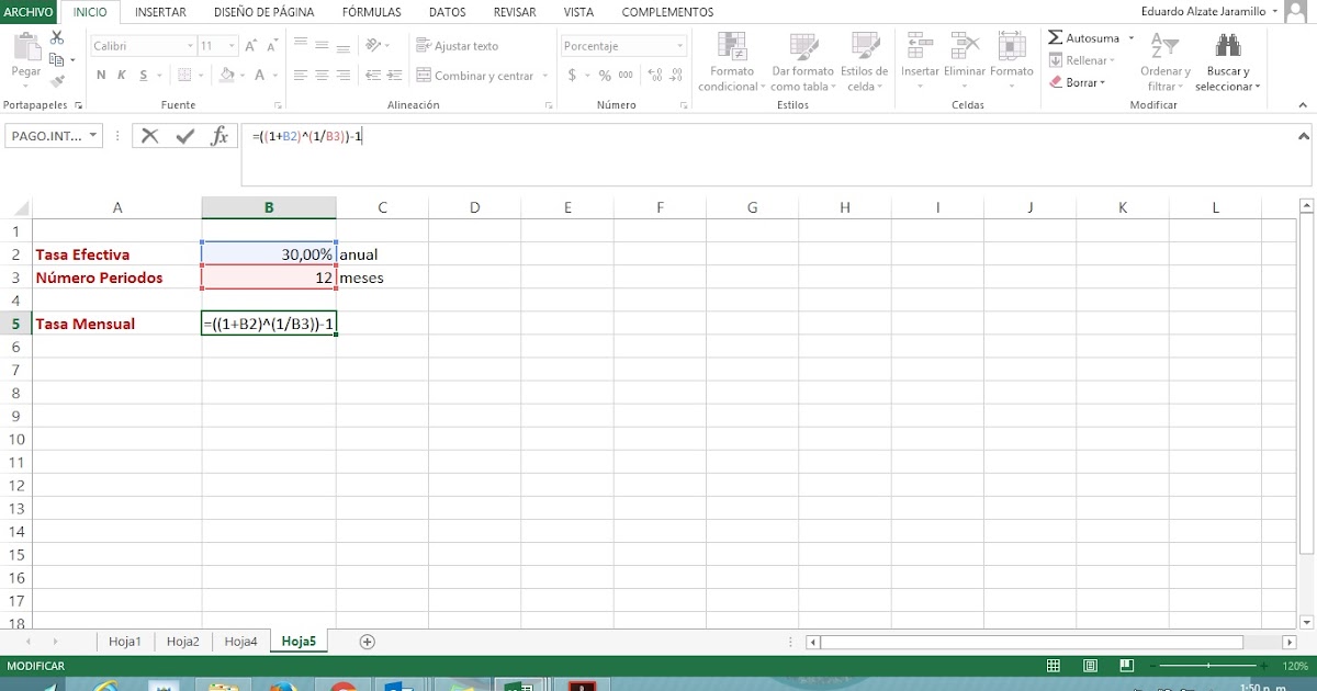 Finanzas, excel, vba, sql y algo más...: Calcular la tasa mensual equivalente a partir de la ...