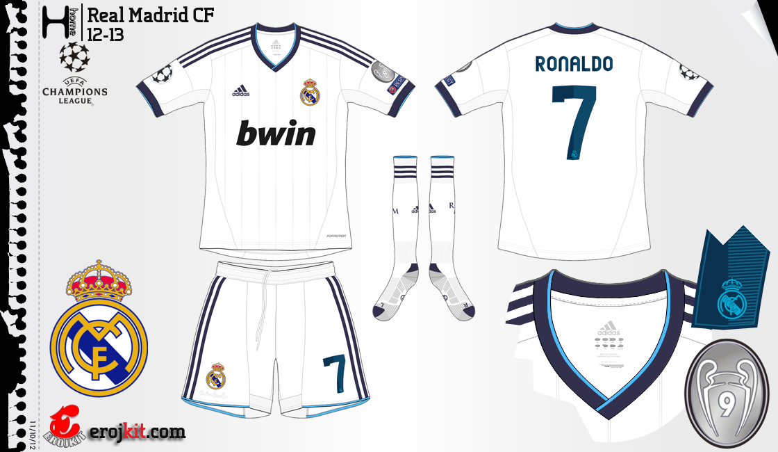 Kit Design, by eroj: 2012-13 Real Madrid (Home, Away e Third)