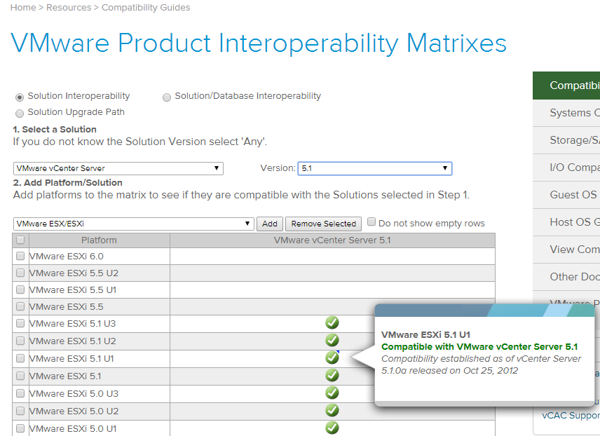 技術メモメモ: VMwareの互換性確認方法