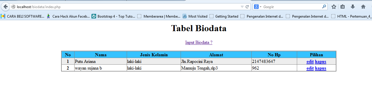 Membuat Aplikasi Crud Create Read Update Delete Sederhana Dengan Php Dan Mysql 8959