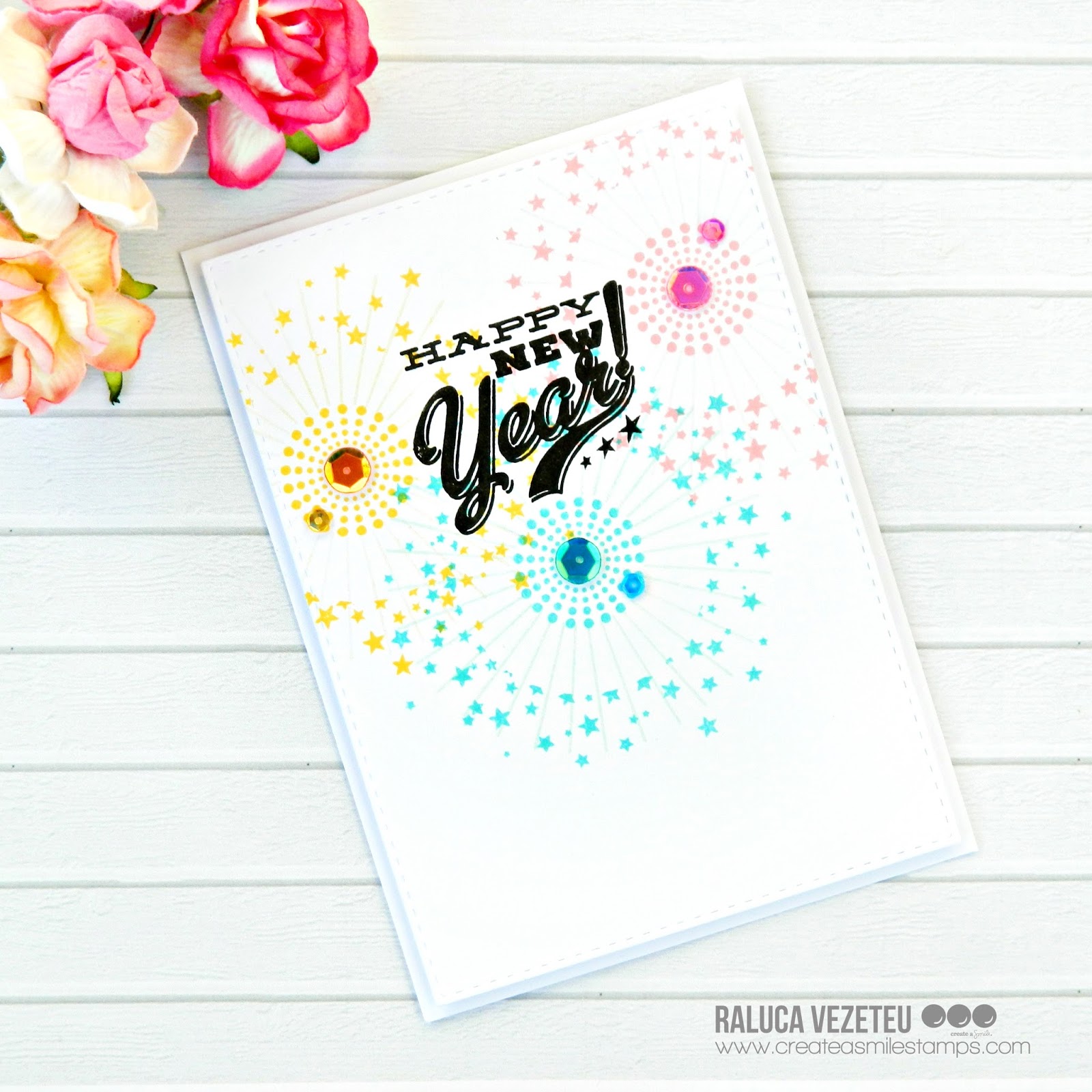 Happy New Year - Create a Smile Stamps Handmade Card