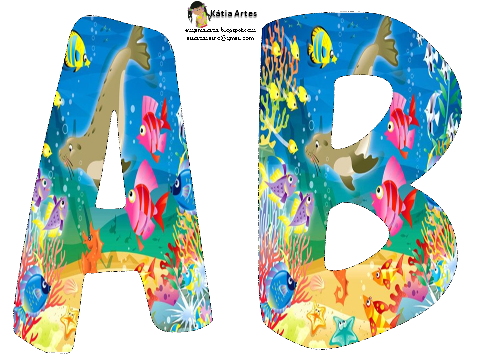 Alfabeto con lindos animales marinos. - Oh my Alfabetos!