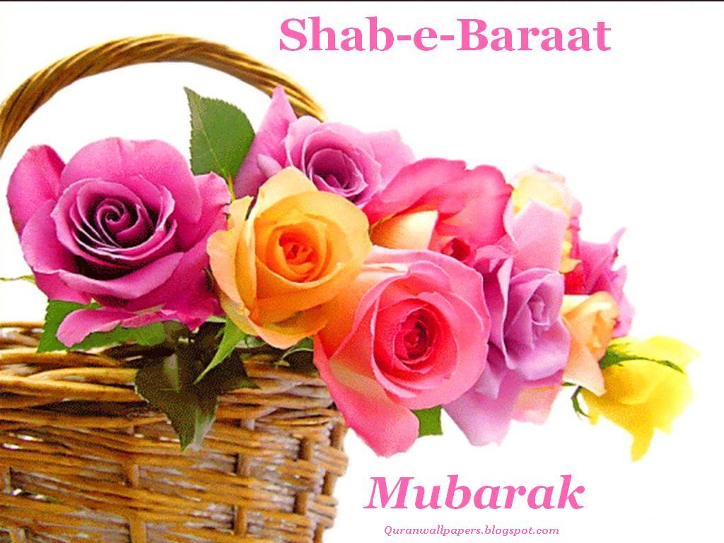 Shabe Barat, Bhab-e-Baraat Mubarak Wallpaper With Colorful Flower ...