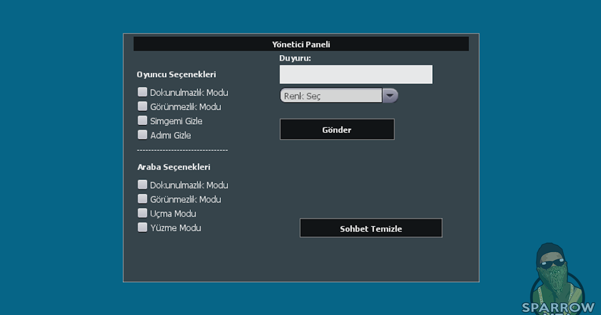 MTA SA Basit Yönetici Paneli Script
