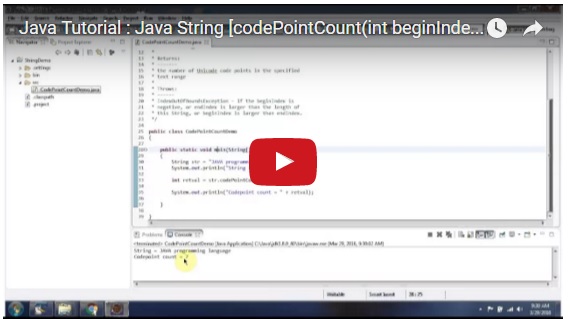 Java Ee Java Tutorial Java String [codepointcount Int