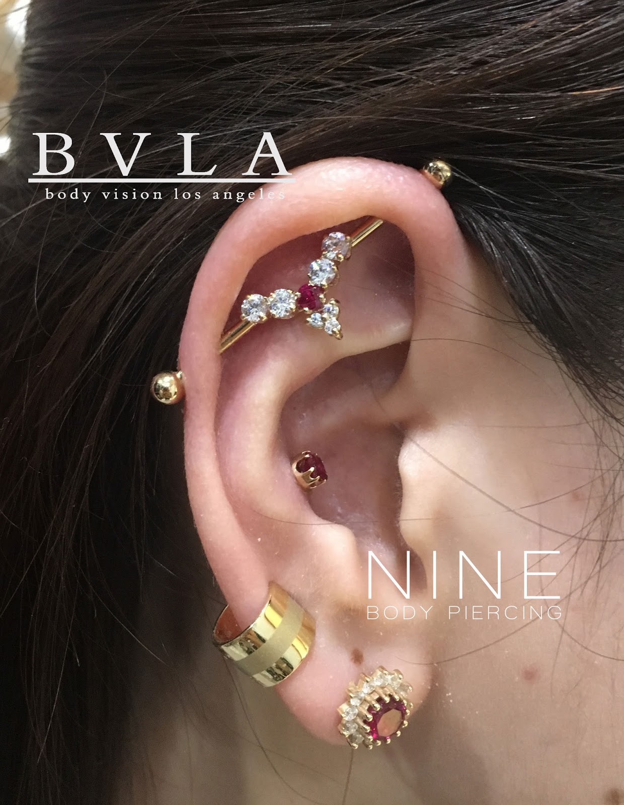 NINE BODY PIERCING BLOG: BVLA Yellow Gold Sacred Art Industrial Barbell!!!