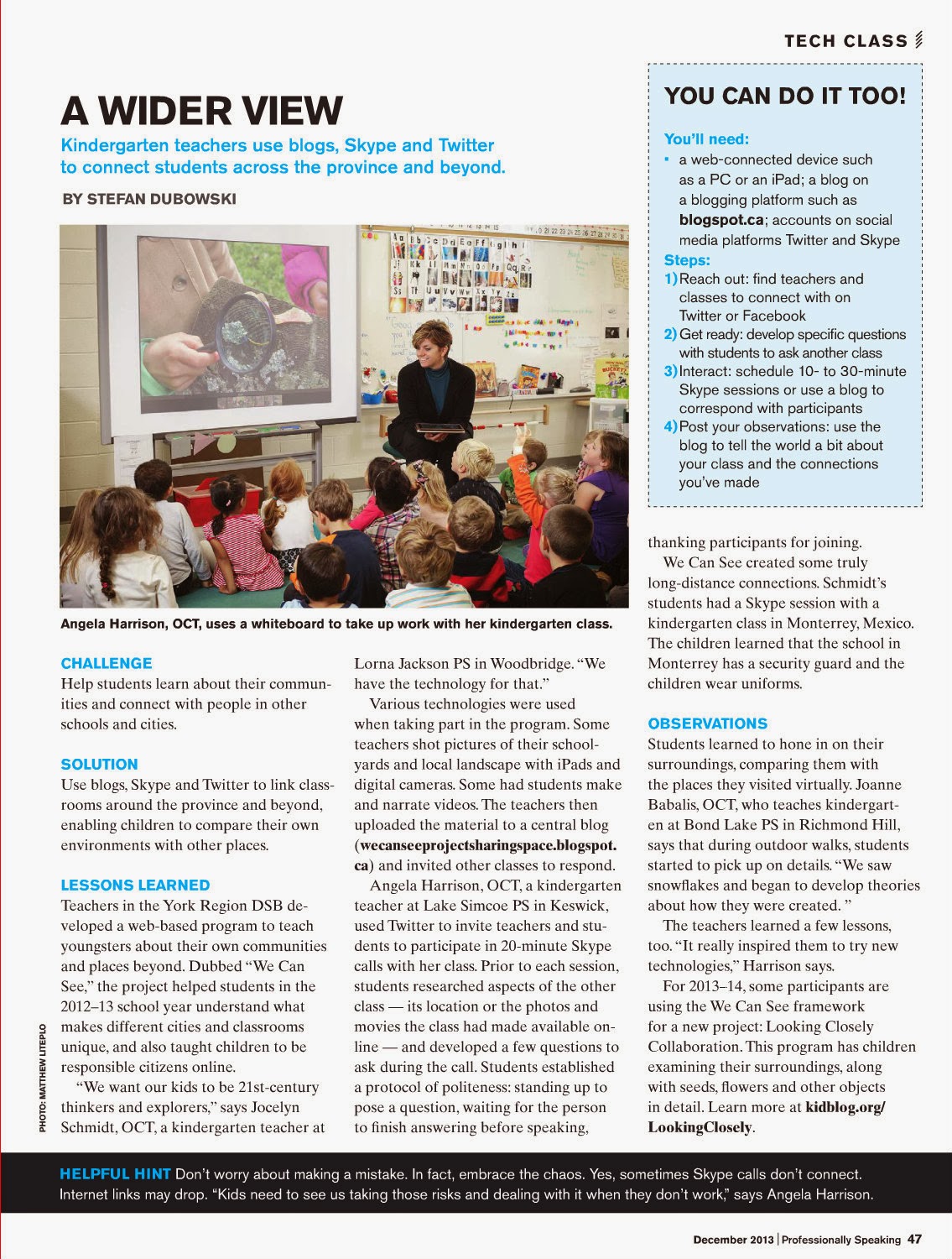 MEDIA INTERVIEWS/REFERENCES | Transforming our Learning Environment ...