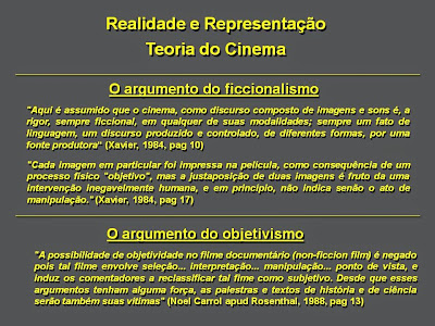 DOCUMENTÁRIO, REALIDADE E SEMIOSE: TEORIA DO CINEMA 1