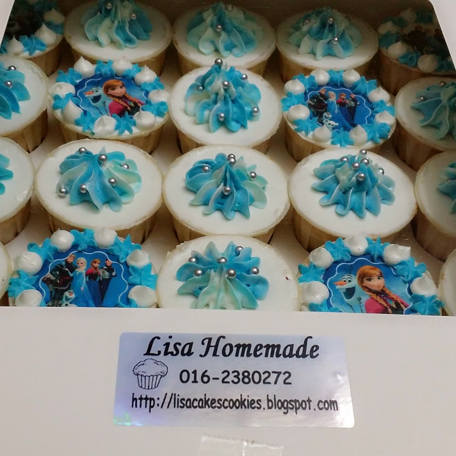 LISA HOMEMADE CAKES & COOKIES: KEK DAN CUPCAKES TEMA FROZEN PRINCESS ...