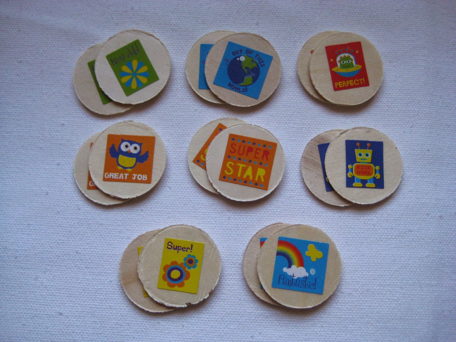 A Life Lived: Wooden Coins/Sticker Memory Game Tutorial