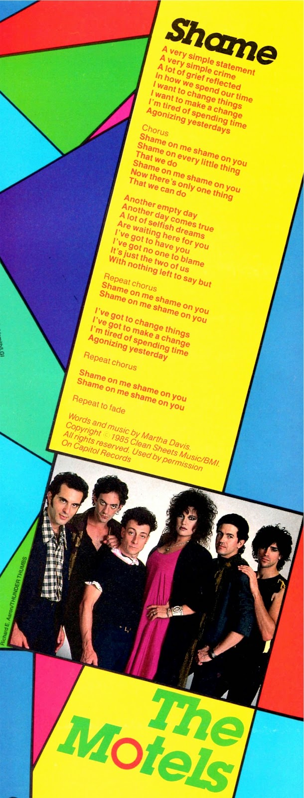 Lansure's Music Paraphernalia: THE MOTELS | MARTHA DAVIS | Press Kits ...