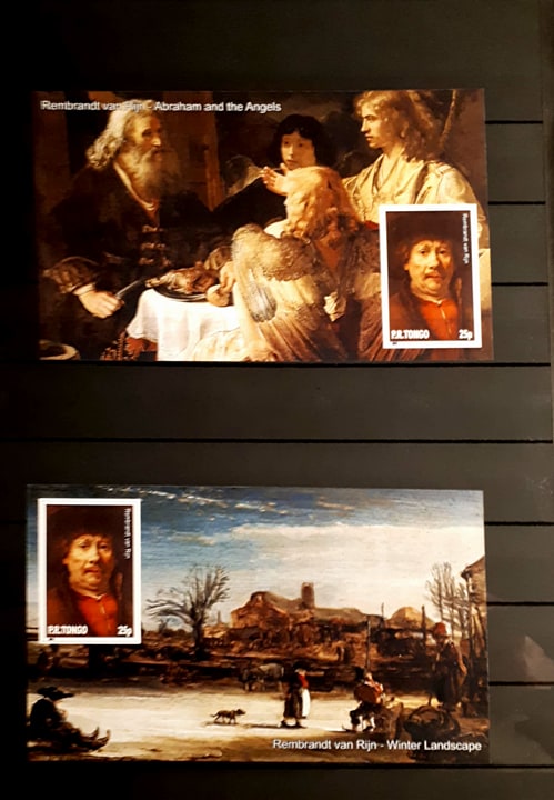 Stamps and albums for sale: Rembrandt and Modern Art paintings stamps