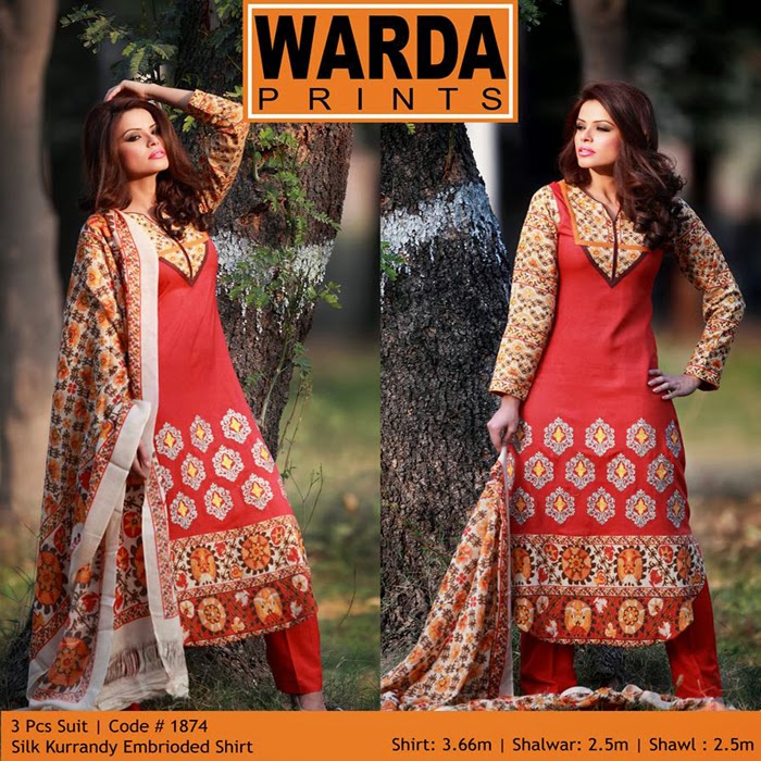 Warda Prints Silk Kurrandy 2014-2015 Winter Vol-2 Catalog | Elegant ...