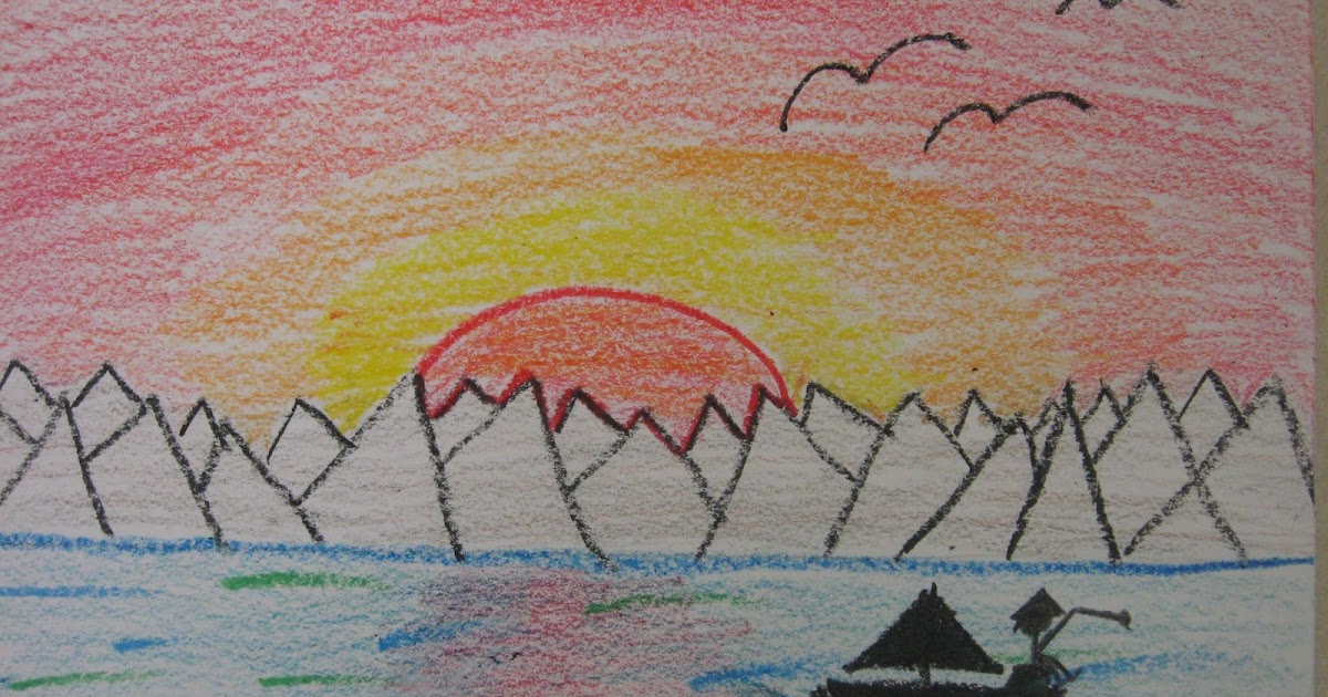 Miss Young's Art Room: 5th Grade Sunset By the Water Paintings