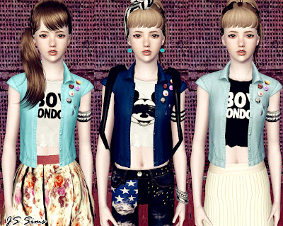 entertainment world: My Sims 3 Blog: JS SIMS 3 Decades Vest Tee