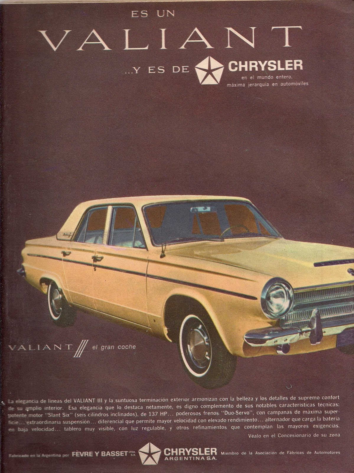 Autos argentinos publicidad y algo más.: Valiant III