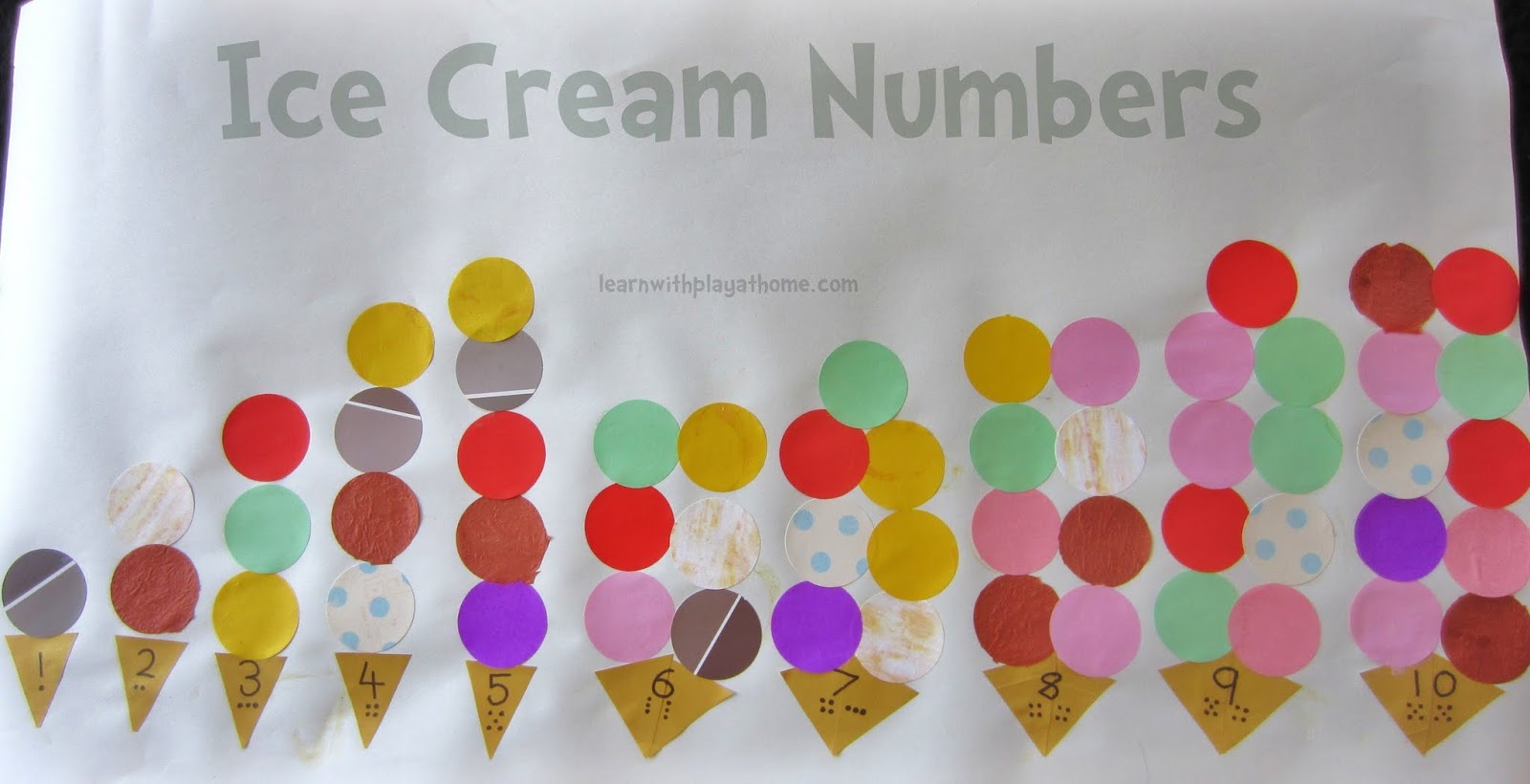 Learn with Play at Home: Ice Cream Number Learning Activity