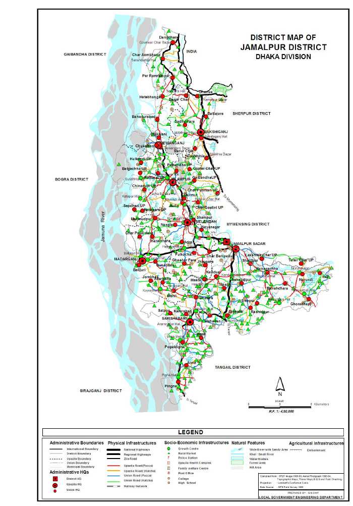 Maps of Bangladesh: Jamalpur District
