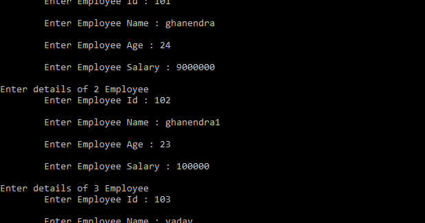 Write A C++ Program For Store Employee Information And Display Using ...
