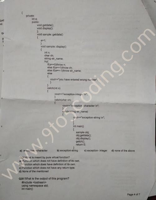 Cse 202 Object Oriented Programming C Programming Lpu Mid Term Question Paper
