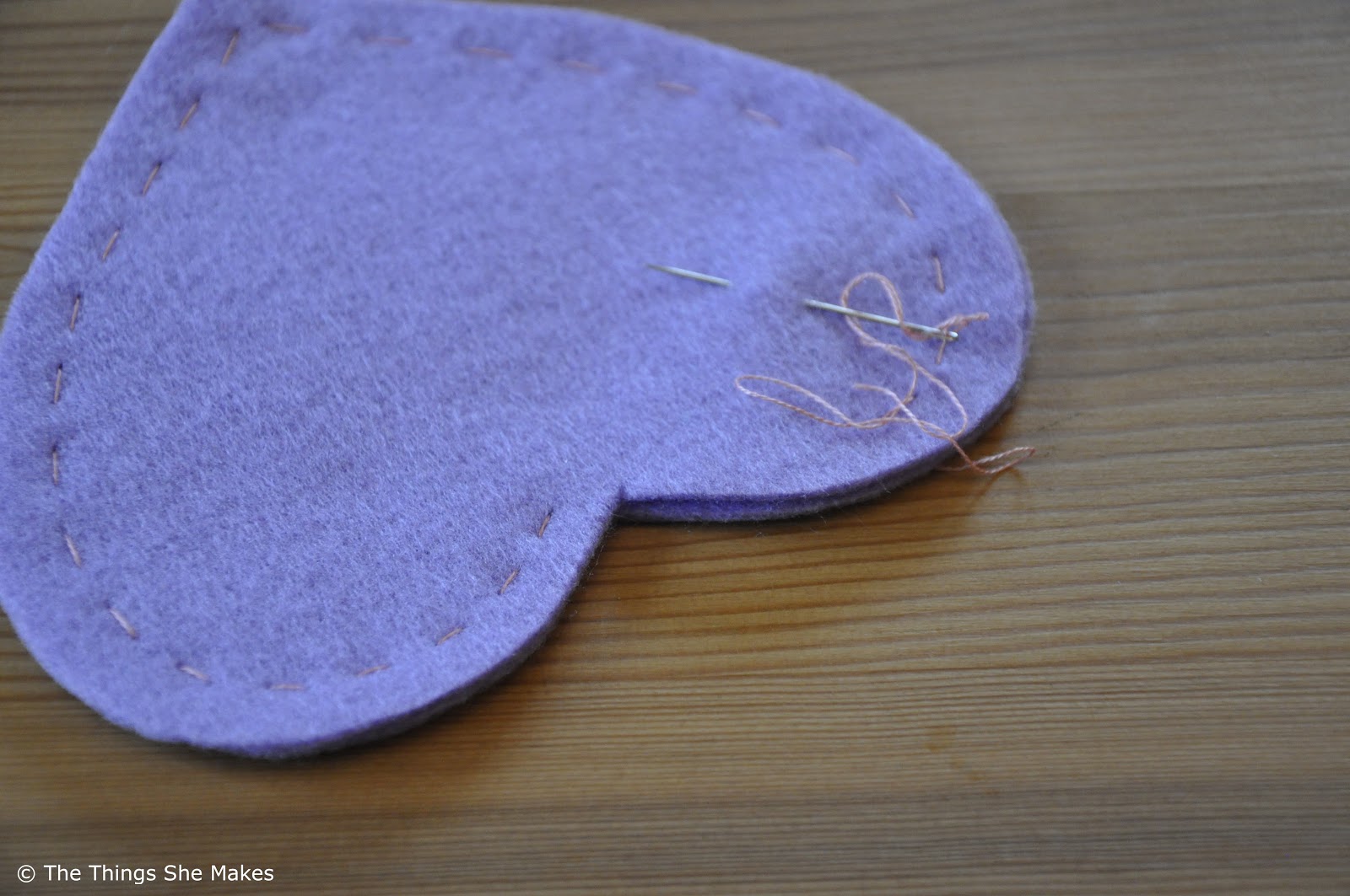 Felt Flower Hanging Heart | The Things She Makes