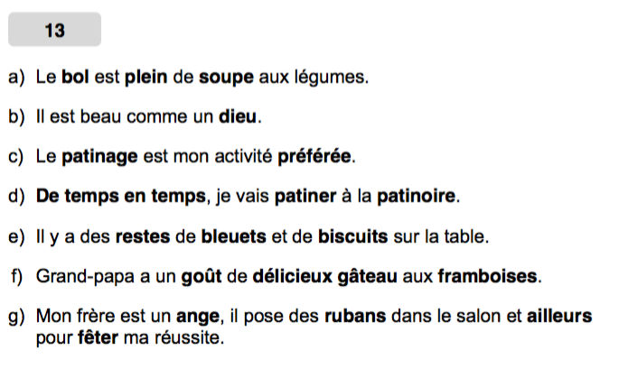 Classe 42: Correction de la dictée