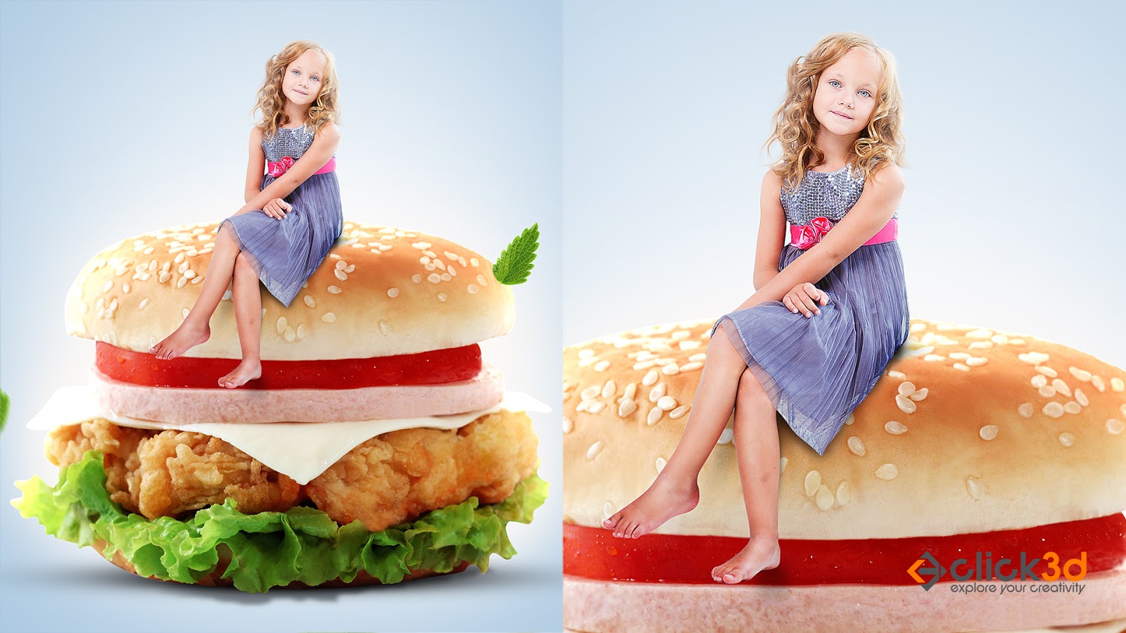 Photo Manipulation Tutorial | Burger Manipulation | click3d
