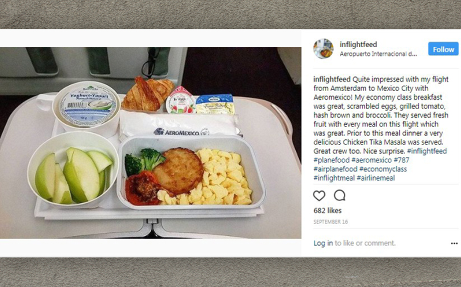 Menu Makanan di dalam Pesawat Aeromexico