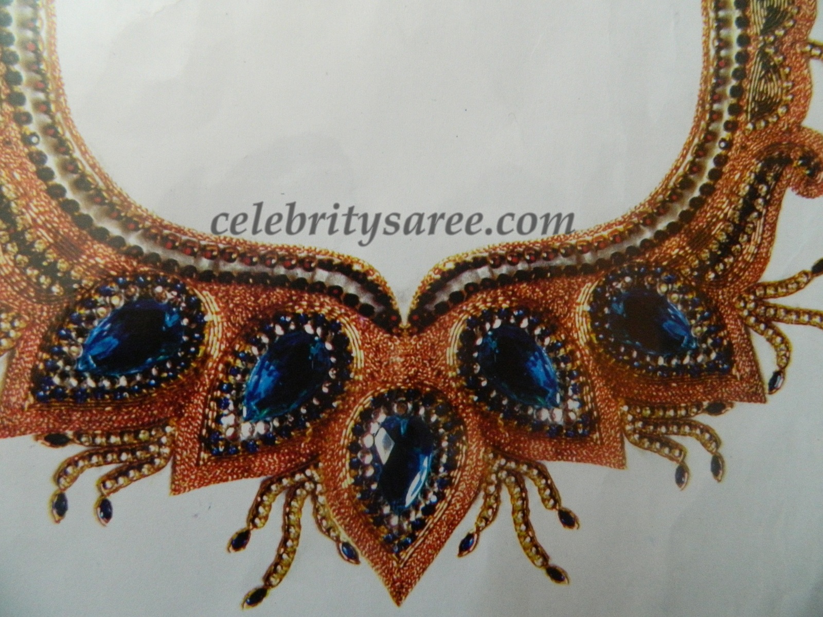 Stone Work Blouse Back Neck Designs - Saree Blouse Patterns