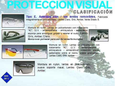 EPP EQUIPOS DE PROTECCION PERSONAL: Protección Visual