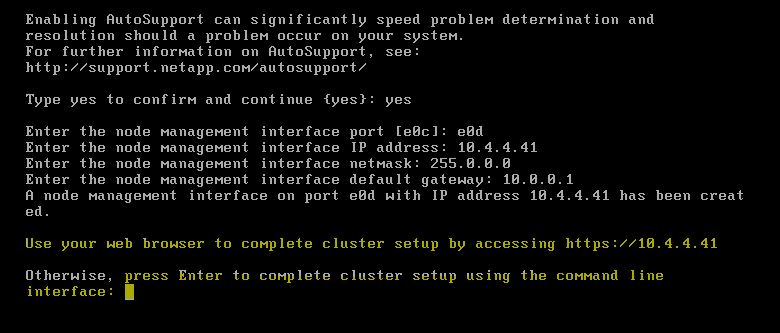Remote Infrastructure Management: NetApp ONTAP 9.1 Guided Cluster Setup