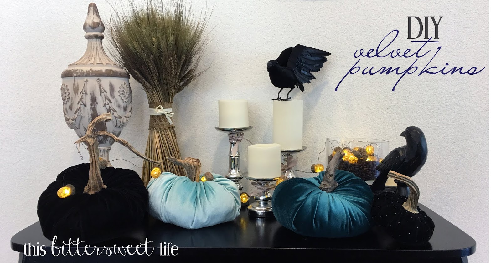 Easy DIY Velvet Pumpkins - This Bittersweet Life