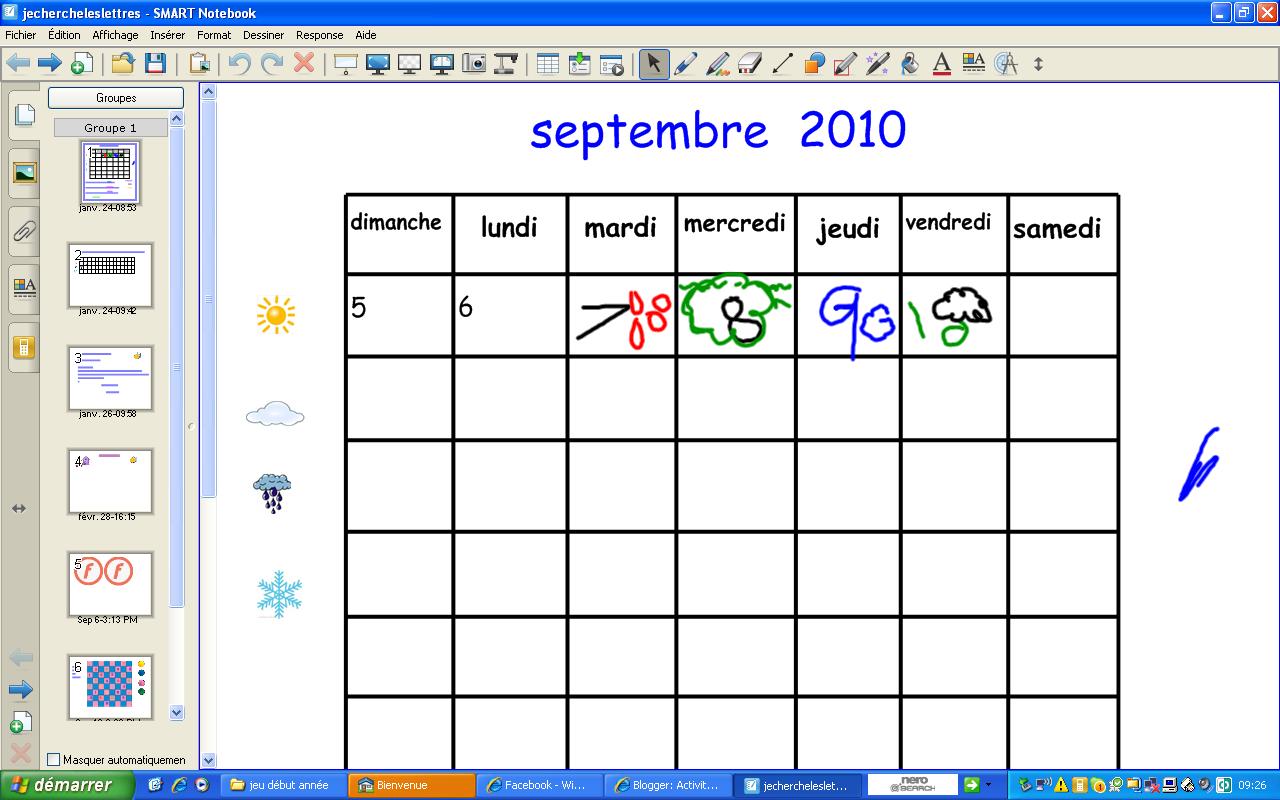 Activités Smartboard pour 1ère année