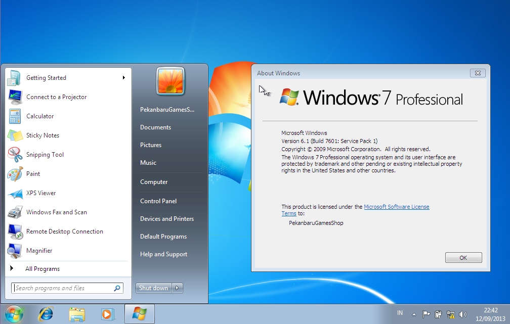 PKuGamesShop: Windows 7 Professional SP1 32bit